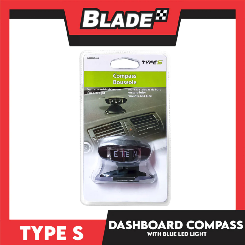 BLADE TYPE S COMPASS BOUSSOLE WITH BLUE LED LIGHT NAVIGATION GUIDE ...