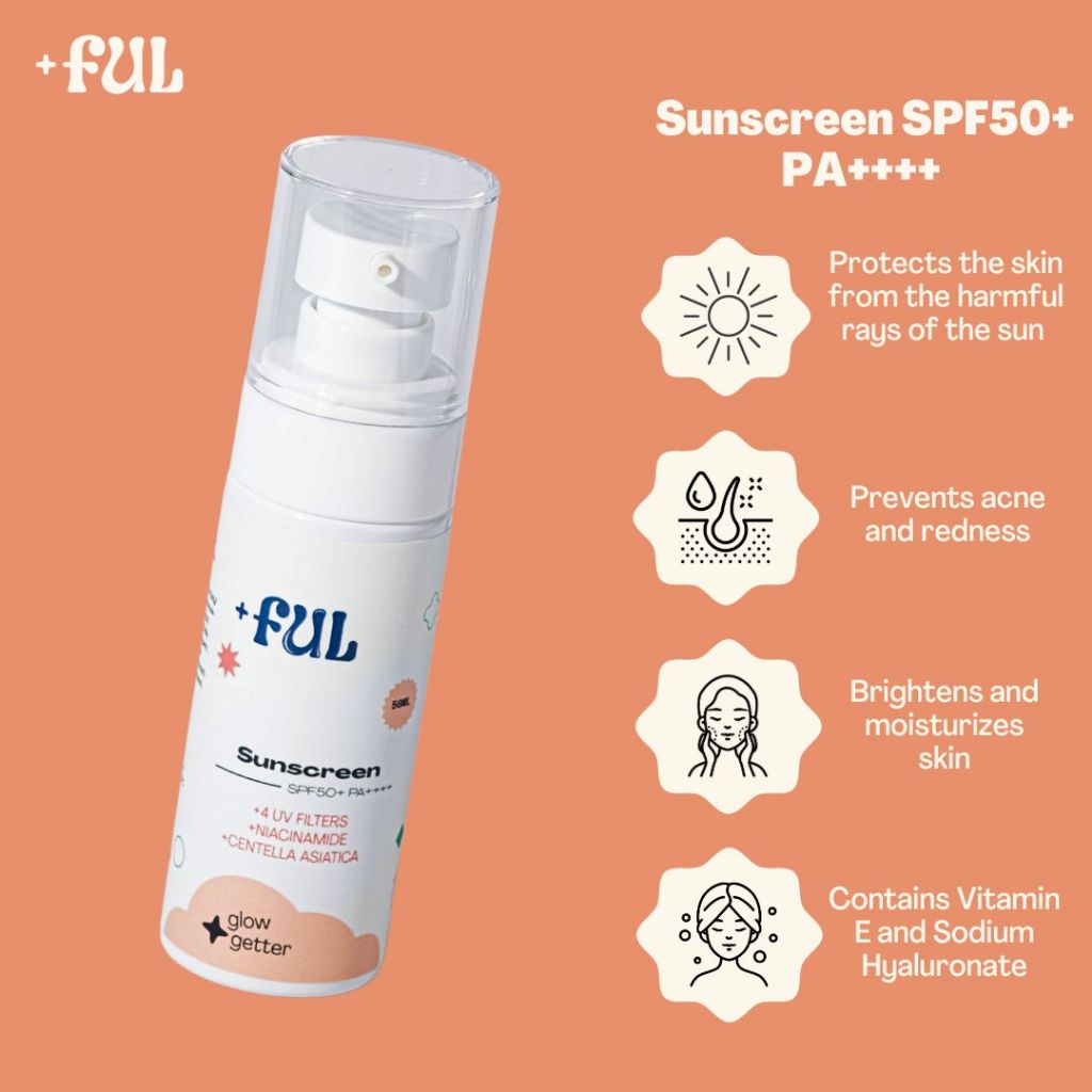 +ful Sunscreen SPF50+ PA++++ 50ml (Lightweight Cream, Anti Aging, Sun ...