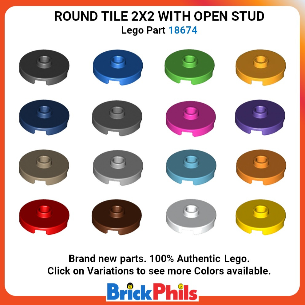 Lego Part 18674 - Round Tile 2x2 with Open Stud (5pcs per Lot) | Shopee ...