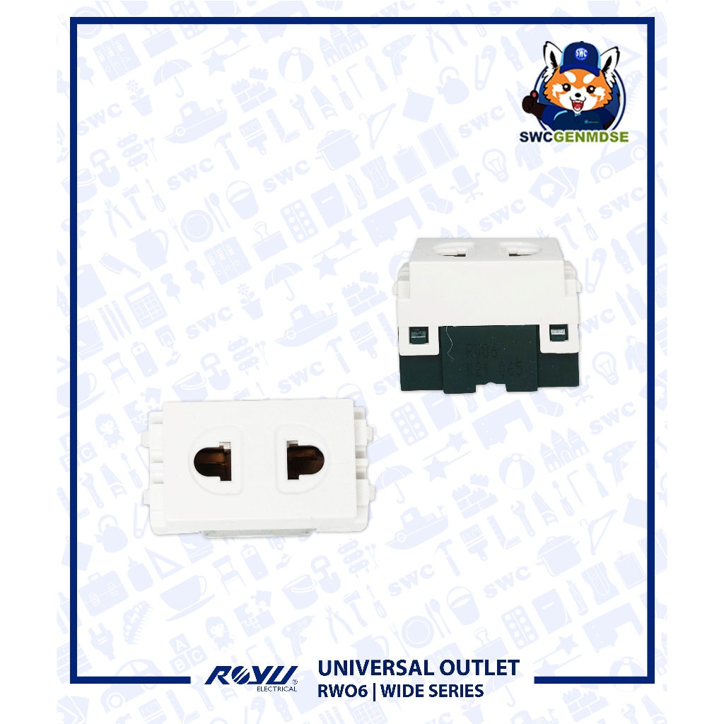 Original ROYU Universal Outlet | Wide Series | RWO6 16A 250V~ | Shopee ...
