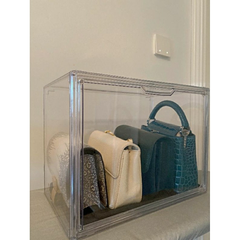 ACRYLIC LUXARY BAG CASE & DISPLAY BOX SIDE DROP MAGNETIC FULLY ...