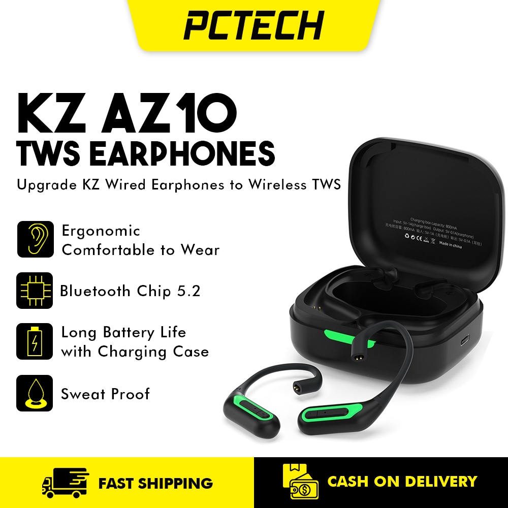 KZ AZ10 True Wireless Earphone Bluetooth 5.2 Ear Hook HiFi Sport Game ...