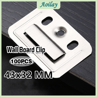 100pcs 43x32mm Wall Cladding Clip Metal PVC Wall Panel Clip WPC Wall ...