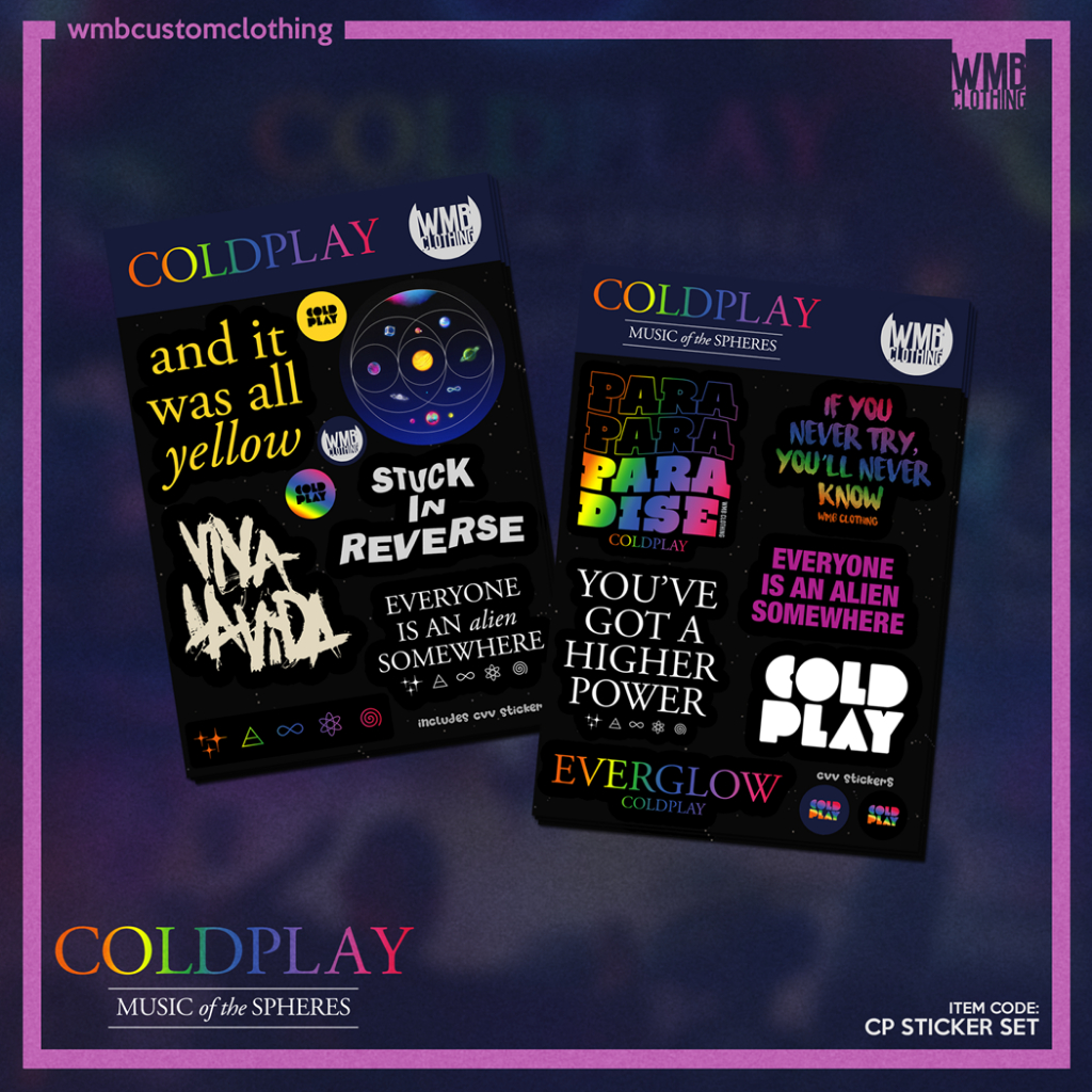 COLDPLAY MOTSWT Collectibles (Sticker Set, Souvenir Card, Mouse Pad) by ...