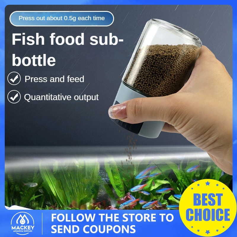Fish Food Feeding Bottle Moisture-proof Glass Transparent Feed Bottle ...
