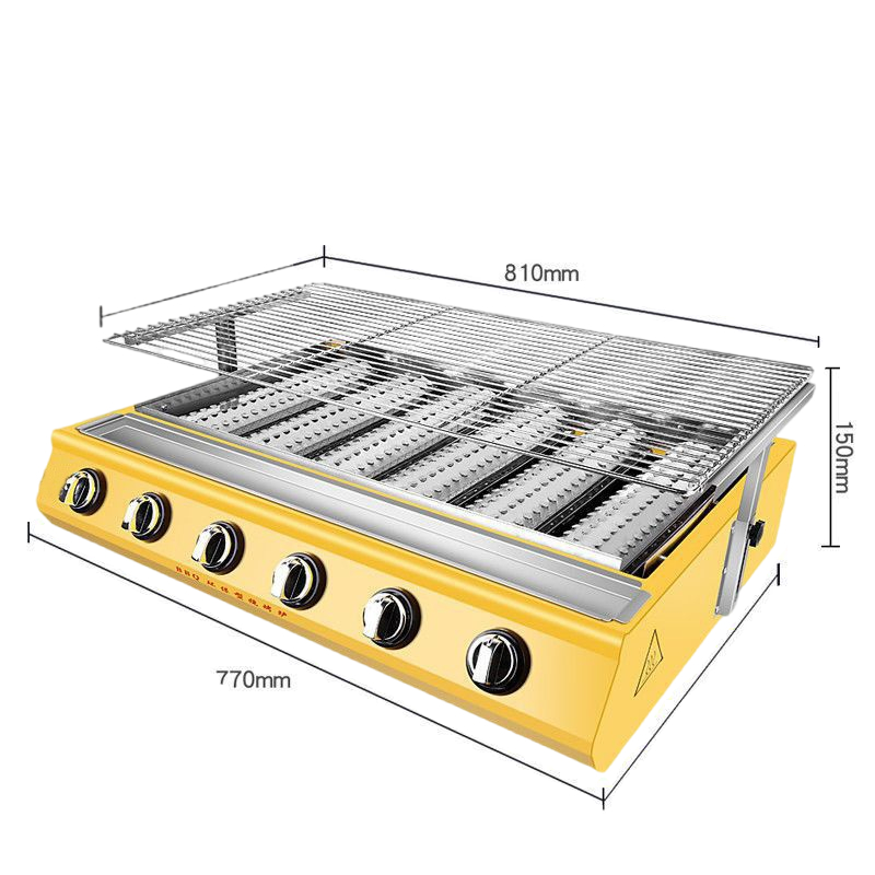 Heads smokeless Roaster stainless steel BBQ Griller stainless Gas ...