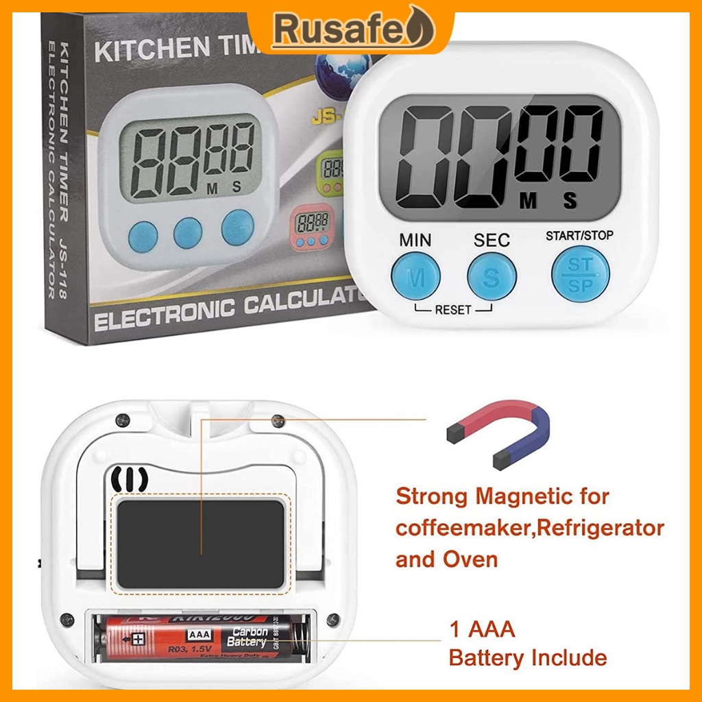 Electronic Timer Large LCD Digital Kitchen Cooking Timer Count Down Up ...