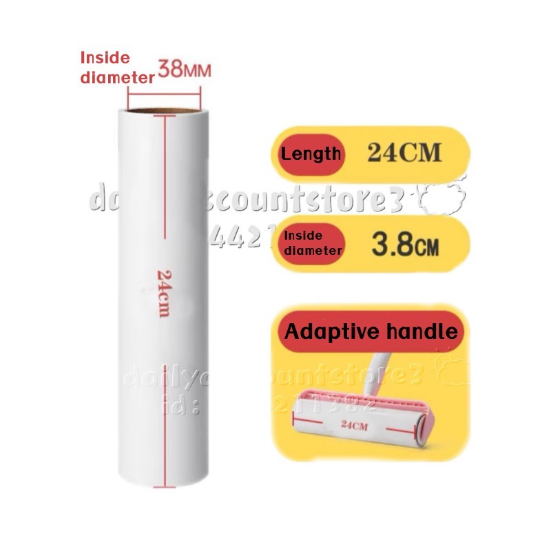 Sticky Lint Roller Clothes Dust Remover, Portable Pet Hair Sticky Roll ...