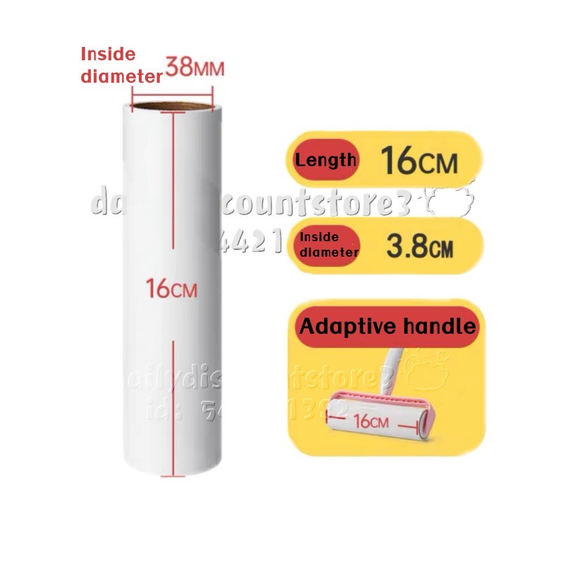 Sticky Lint Roller Clothes Dust Remover, Portable Pet Hair Sticky Roll ...