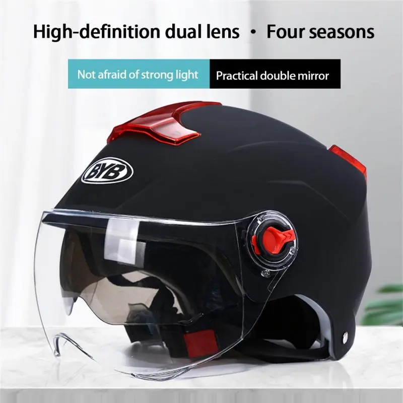Unisex Motorcycle Double Mirror Half Face Helmet | Shopee Philippines
