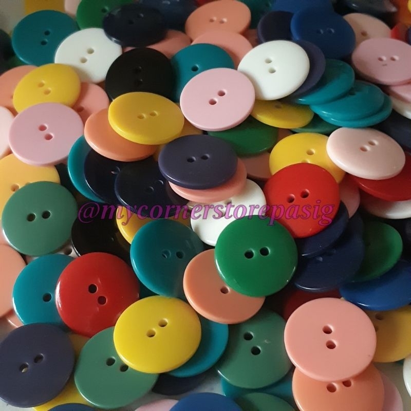 Round Buttons Assorted Colors 30pcs | Shopee Philippines