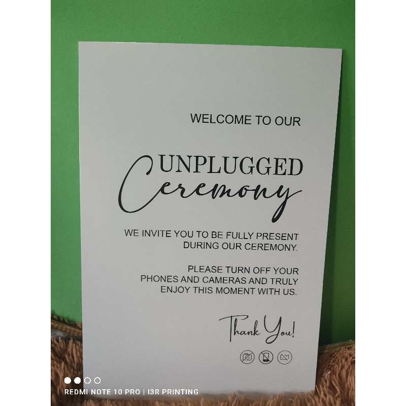 Unplugged Ceremony Wedding Signboard Signage | Shopee Philippines
