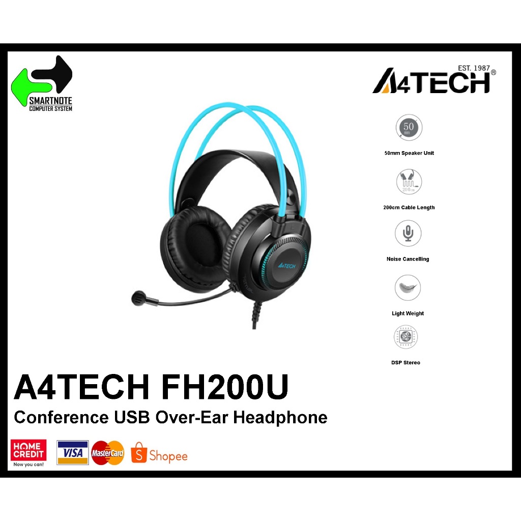 A4TECH FH200U Conference USB Over-Ear Headphone | Shopee Philippines