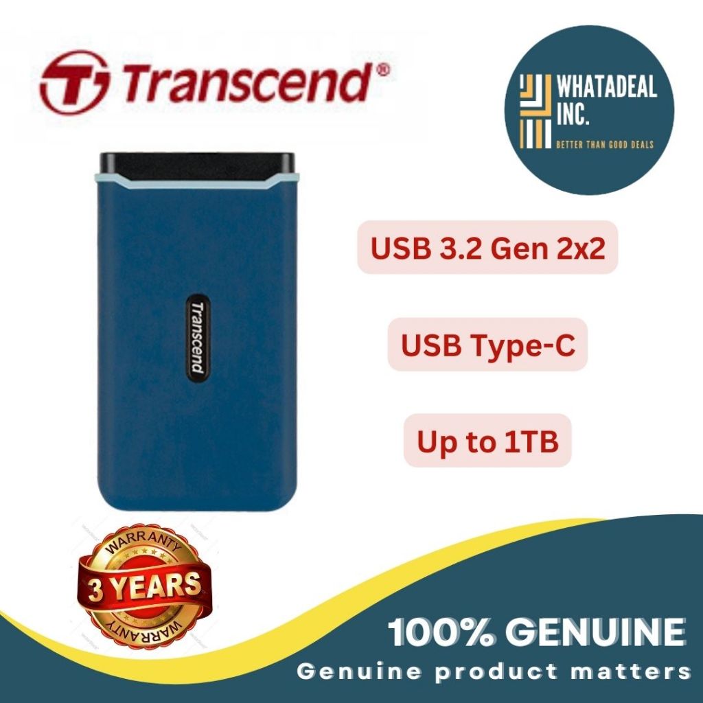 Transcend Portable SSD ESD370C USB 3.1 Gen 2 250GB /500GB /1TB | Shopee ...