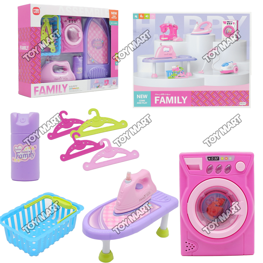 Mini Appliance Set Flat iron with Accessories for Girls Toy Washing ...