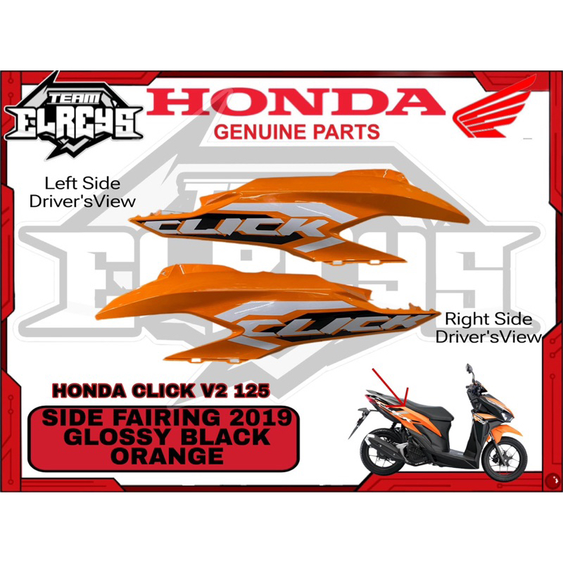 STOCK BODY COVER ( ORANGE 2019 ) CLICK V2 125 | Shopee Philippines