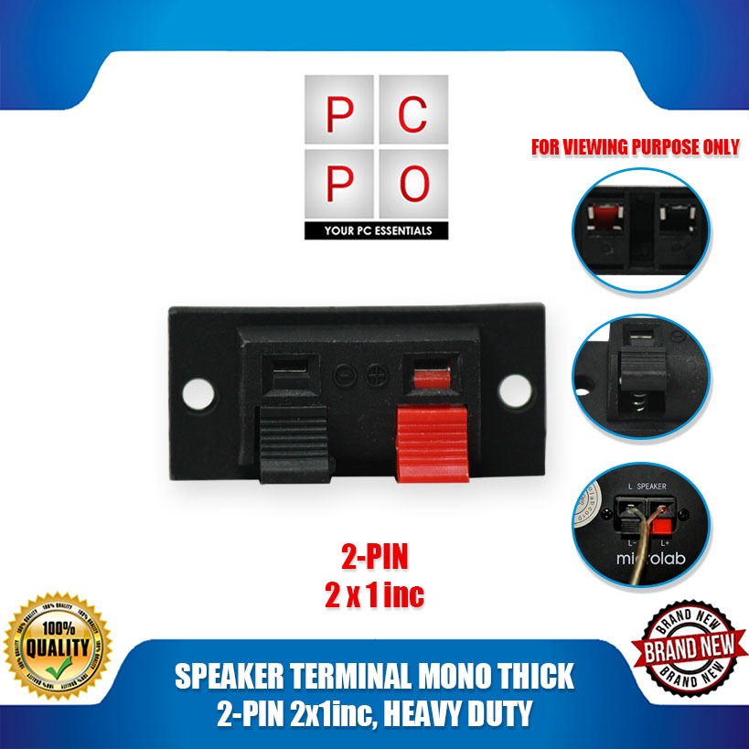 SPEAKER TERMINAL MONO THICK 2-PIN 2x1inc, HEAVY DUTY | Shopee Philippines