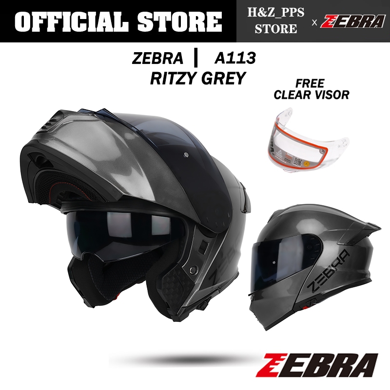 ZEBRA A113 Motorcycle modular helmet for men and women with free visor ...