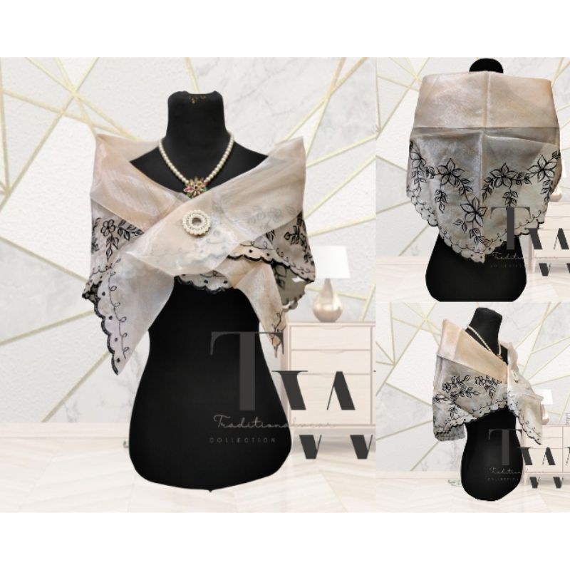 Filipiniana alampay (embroidered design) | Shopee Philippines