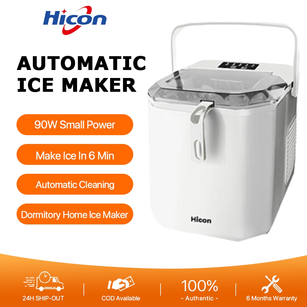 Hicon Ice Maker Double handle Ice Machine Automatic Cleaning Round Ice ...