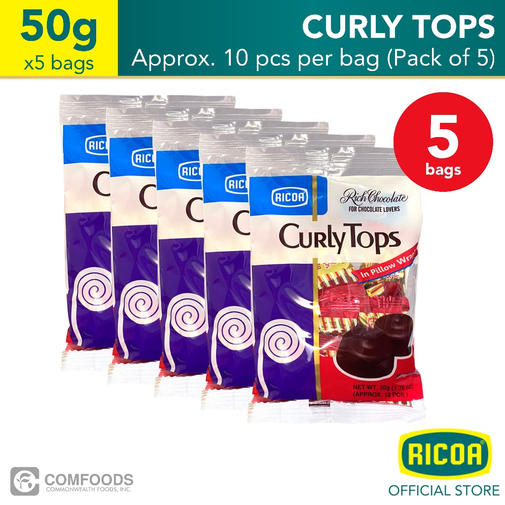 RICOA Curly Tops Milk Chocolate 50g (10s) | Shopee Philippines