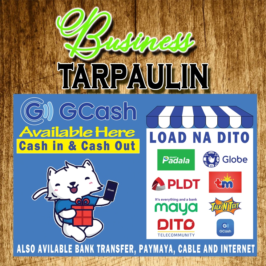 Tarpaulin Cash In / Cash Out ready-made design, loading, bills payment ...