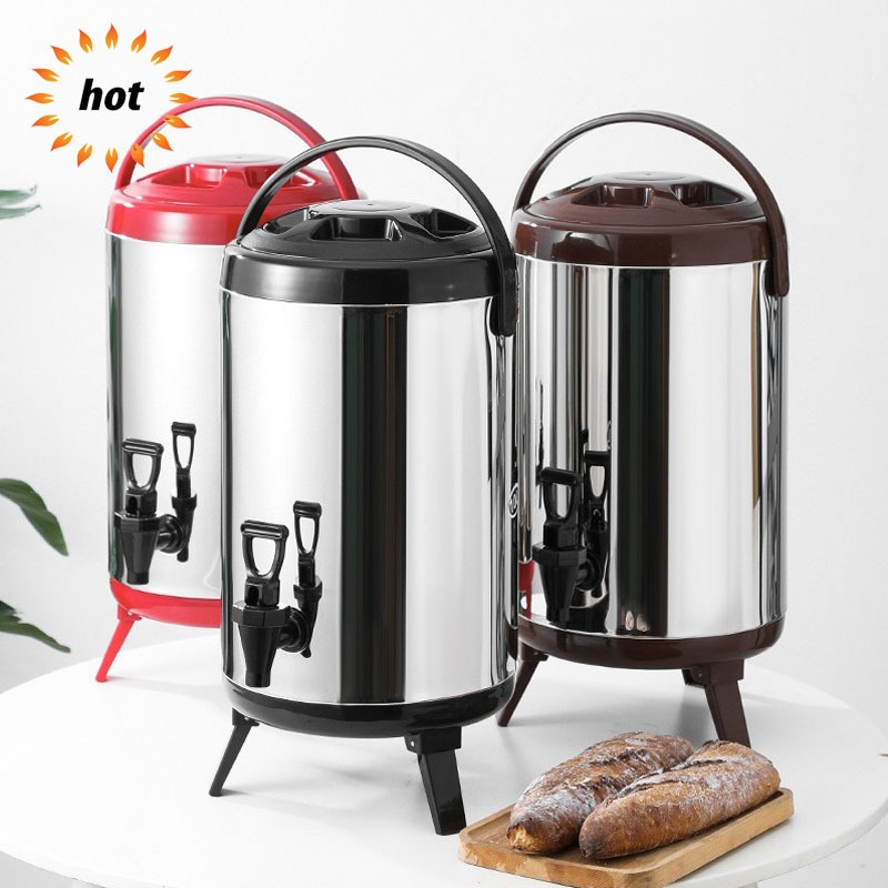 Milk Tea Thermos Bucket Stainless Steel Double Insulator Milk Tea Juice ...