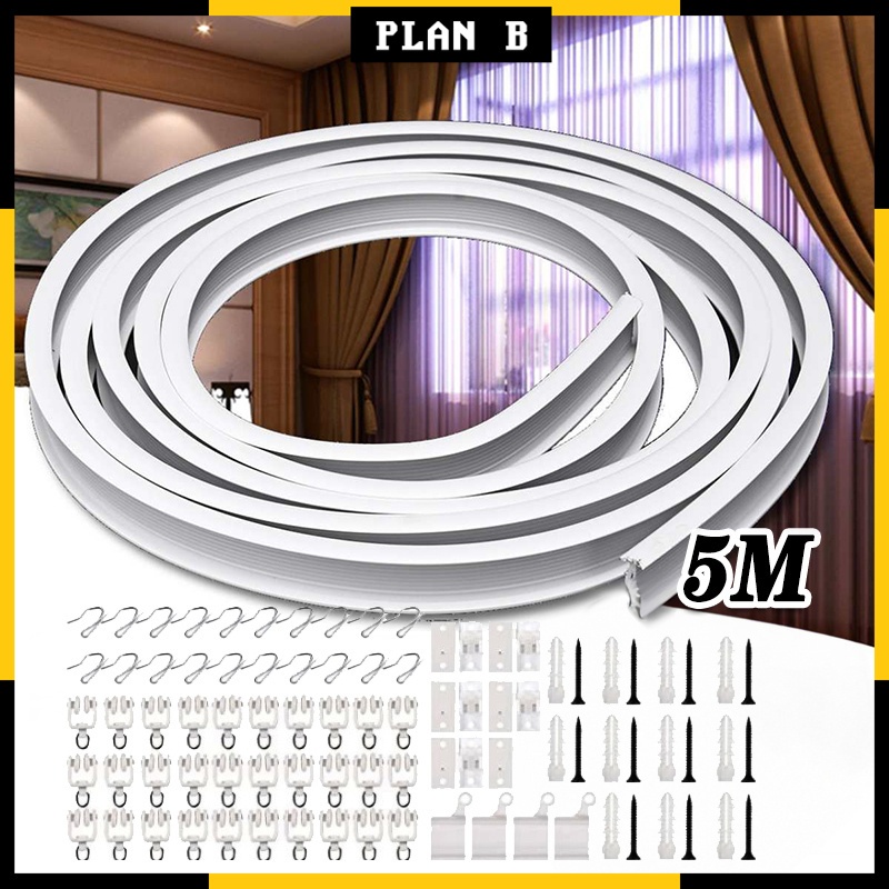 5m Bendable Curtain Rail Flexible Ceiling Curtain Track Ceiling Curtain ...