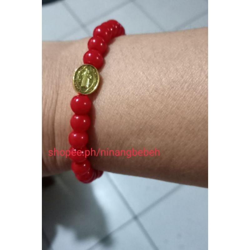 St.a Benedict red bracelet kontra usog ,bad spirit, protection baby or adult 15 cm and 20 cm ...