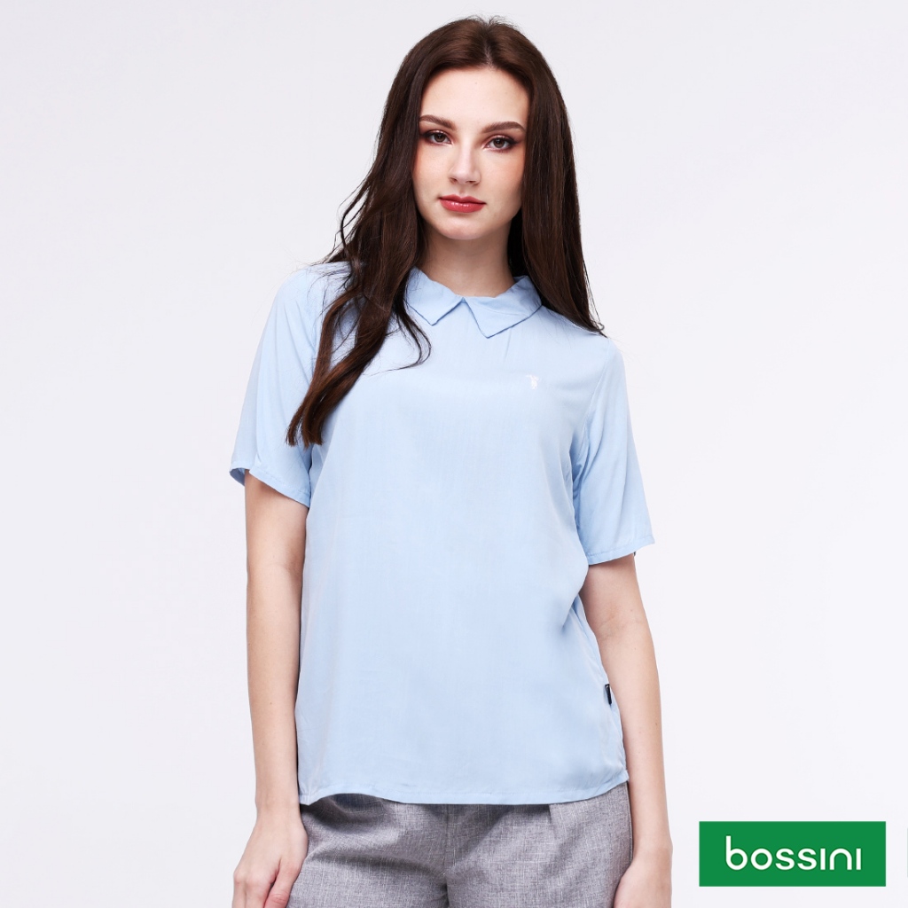 Bossini Ladies Woven Plain Rayon Short Sleeves Blouse OST04-0168 ...