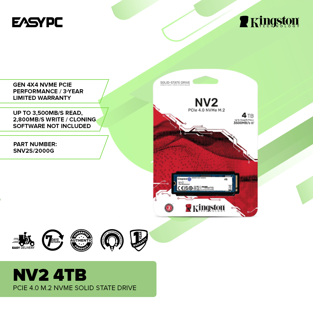 EasyPC| Kingston NV2 4TB PCIe 4.0 M.2 NVME ssd| | Shopee Philippines