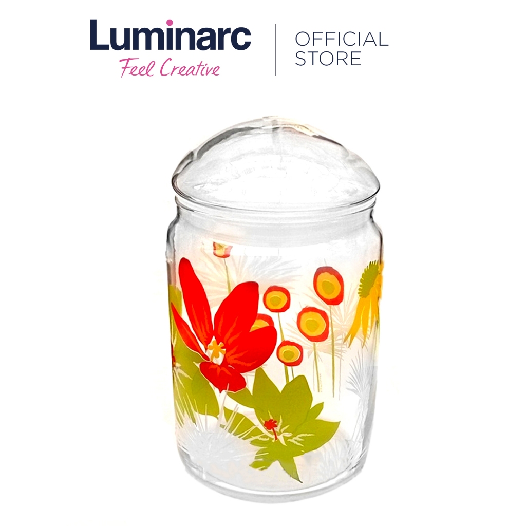 Luminarc Pop Flower Orange Glass Jar 1L | Shopee Philippines
