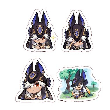 4pc/order Genshin Impact Cyno Set B Emoji Waterproof Sticker Matte ...