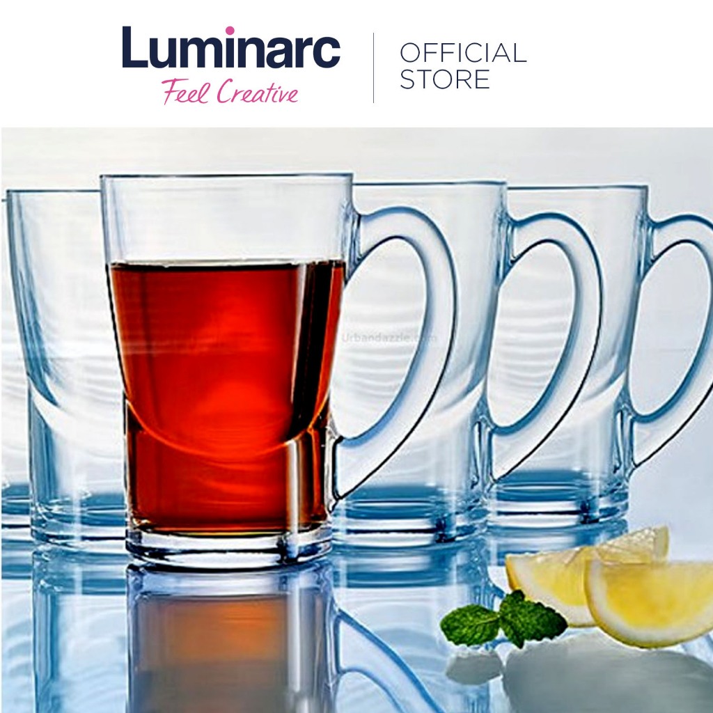 Luminarc Structure 6pcs 28cl Coffee Mug Glass Tea Set Heat Resistant ...