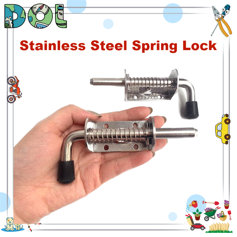 Heavy Duty Spring Latch Metal Lock Barrel Bolt Spring Lock For Gate ...