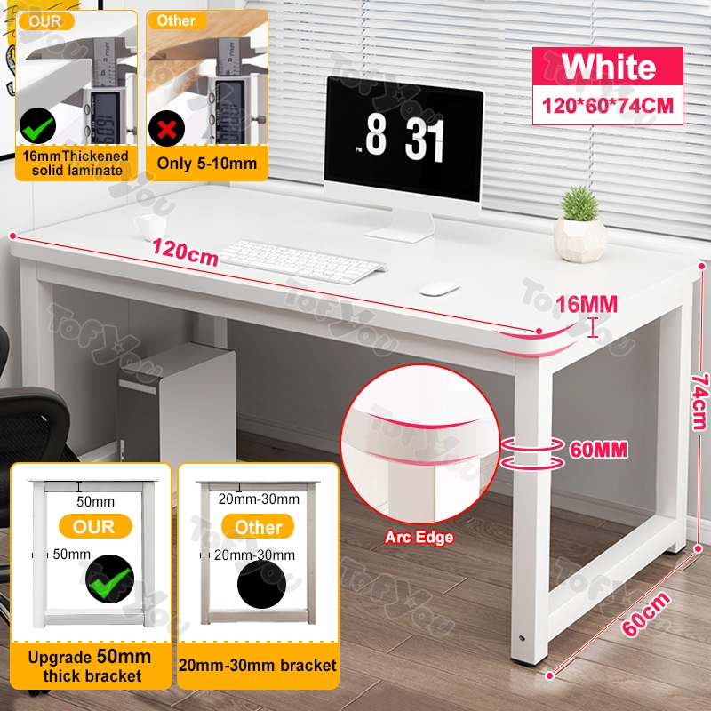 Round Edge Wood Desk Economy Desktop Computer Desk Simple Modern ...