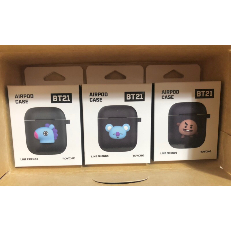 BTS BT21 Official Airpod Silicon Case Black Edition KPOP MD Authentic ...