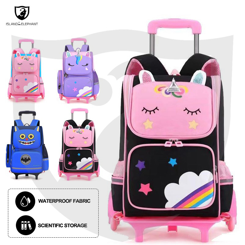 ISLAND ELEPHANT Trolley Bag For Kids Girls Six Wheeled Handcart ...