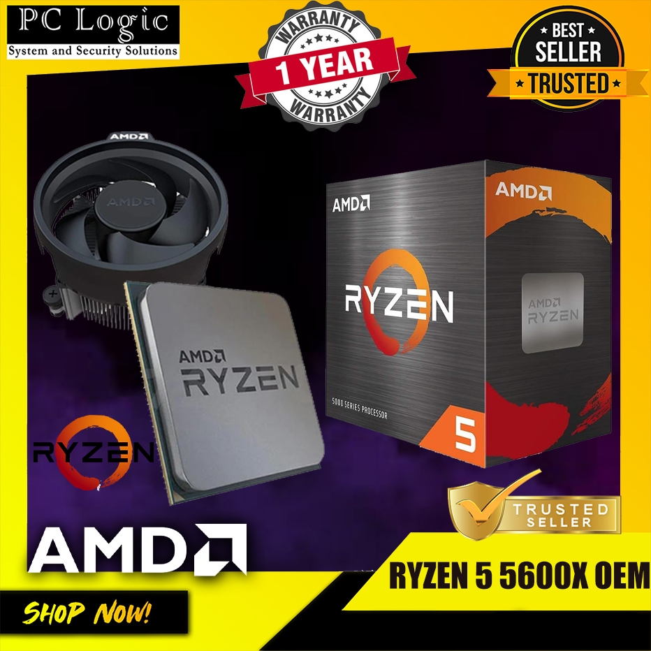 AMD RYZEN 5 5600X OEM 3.7GHZ 6CORE 12THREAD 32MB AM4 I W/HSF-FO50 CPU ...