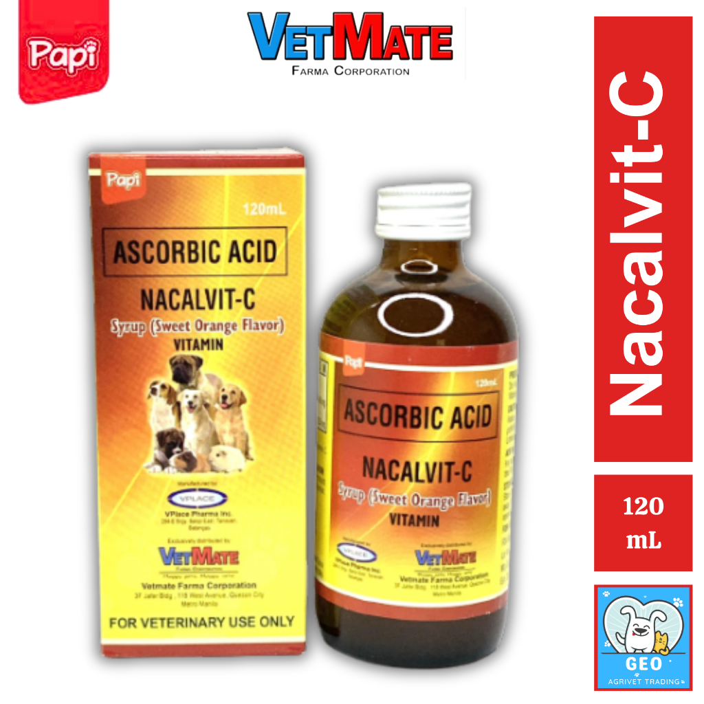 [GEO AGRIVET] 1pc Papi Nacalvit-C Syrup Immuno Stimulant (Sweet Orange ...