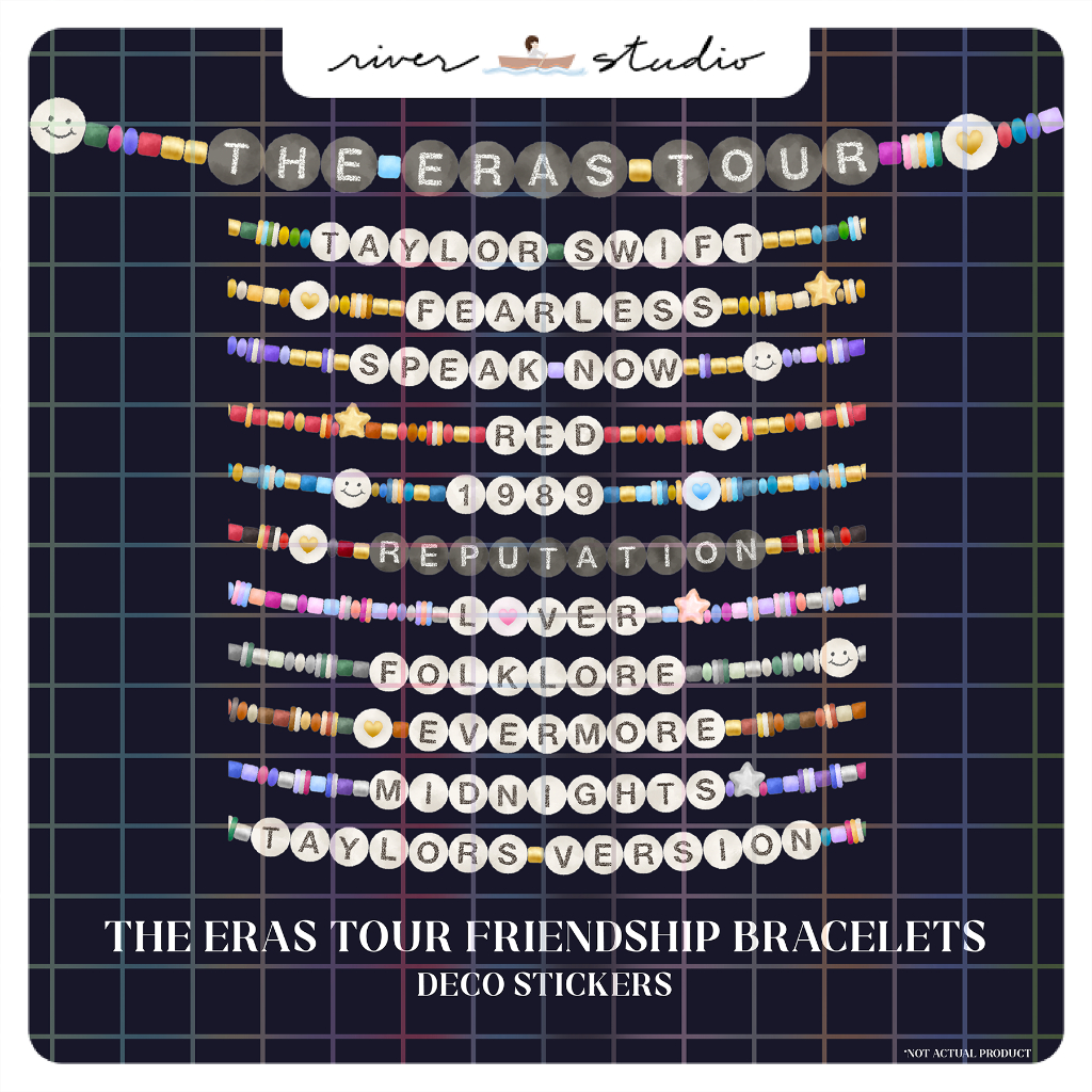 The Eras Tour Friendship Bracelets Premium Themed Deco Sticker Pack ...