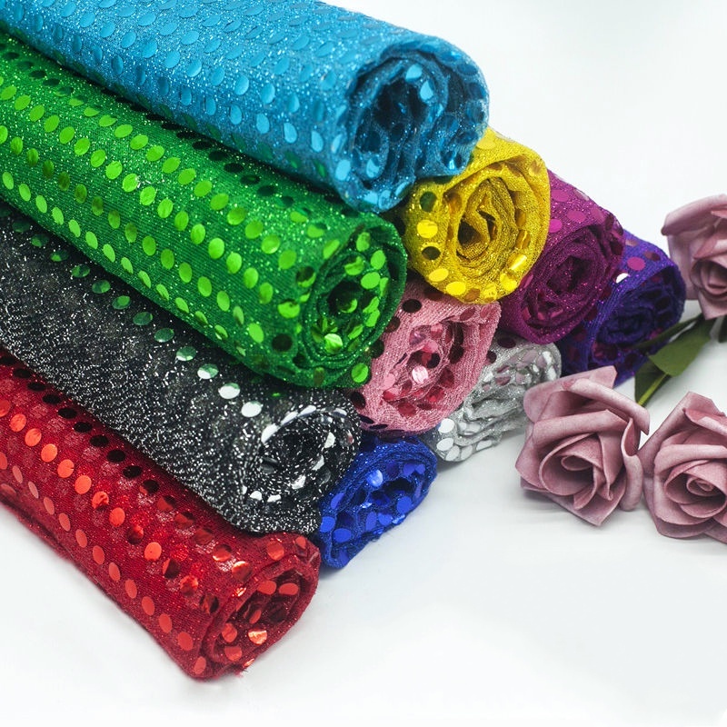 FABRIC per YARD: Original SEQUINS sequin GLITTER shiny round dots cloth ...