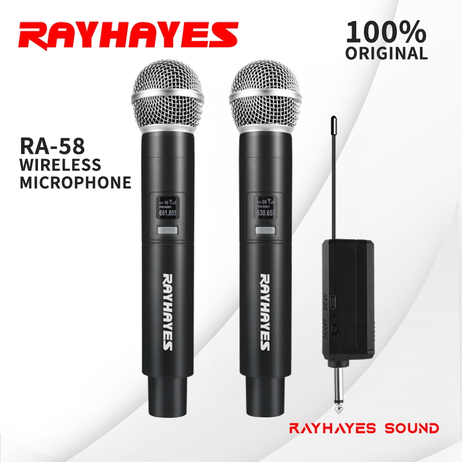 Rayhayes Wireless Microphone Rechargeable Dual Handheld For Singing ...