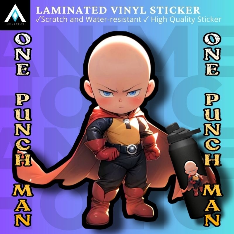 ONE PUNCH MAN SAITAMA CHIBI LAMINATED VINYL STICKERS |~ ANIMEHOLIC ...