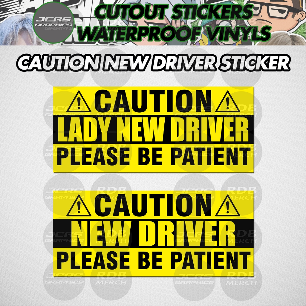 Caution New Driver Sticker Waterproof For Car Motorcycle E-Bike Vehicle ...