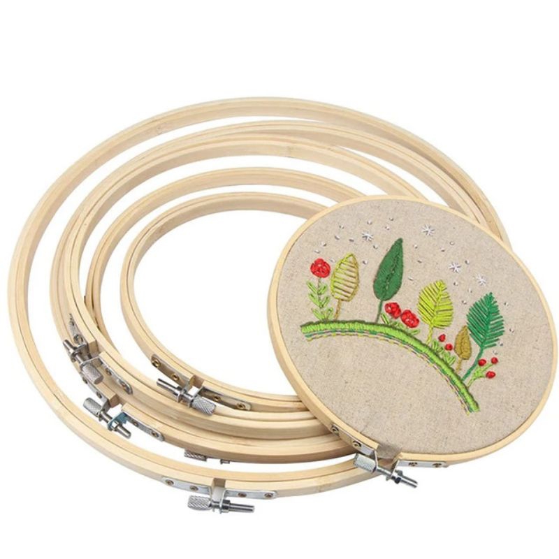 Wooden Bamboo Embroidery Frame Embroidery Hoop Ring | Shopee Philippines
