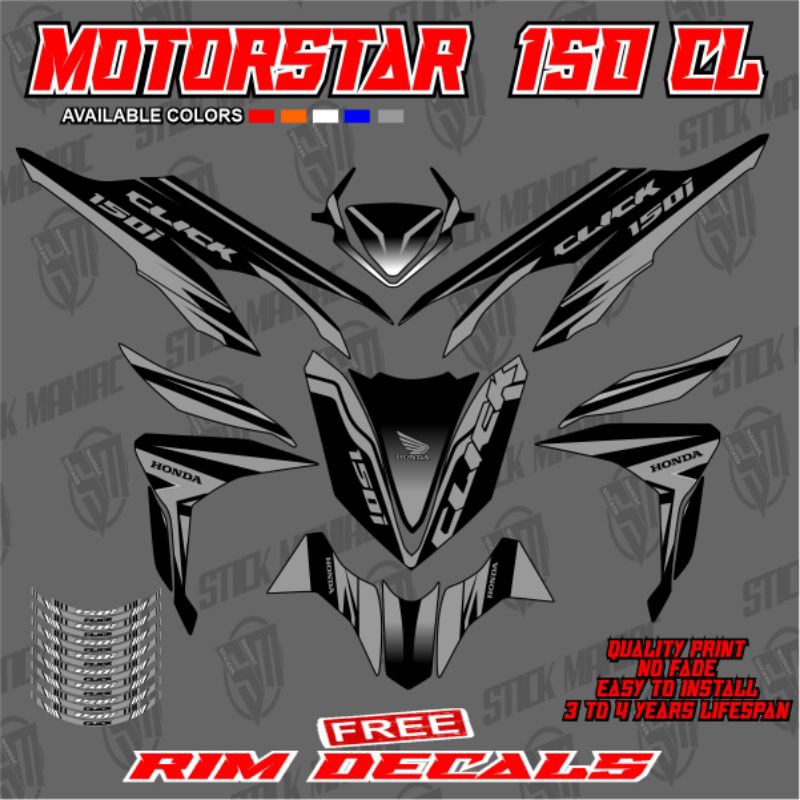 Motorstar 150 CL decals sticker, laminated | Shopee Philippines