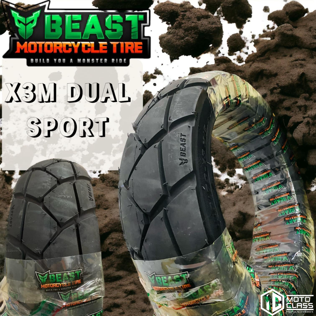 130/70-13 or 110/80-14 (TL) BEAST TIRE MOTORCYCLE TIRE " BEAST X3M DUAL ...