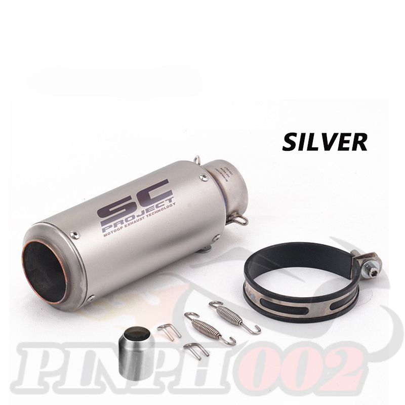SC Project Exhaust Pipe Motorcycle Stainless Steel Tailpipe Universal ...