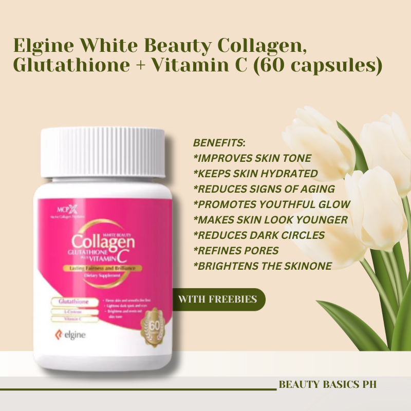 Elgine White Beauty Collagen, Glutathione + Vitamin C (60 capsules ...